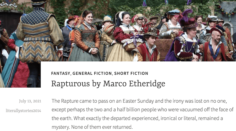 Rapturous – New Slipstream Fiction - Marco Etheridge Fiction